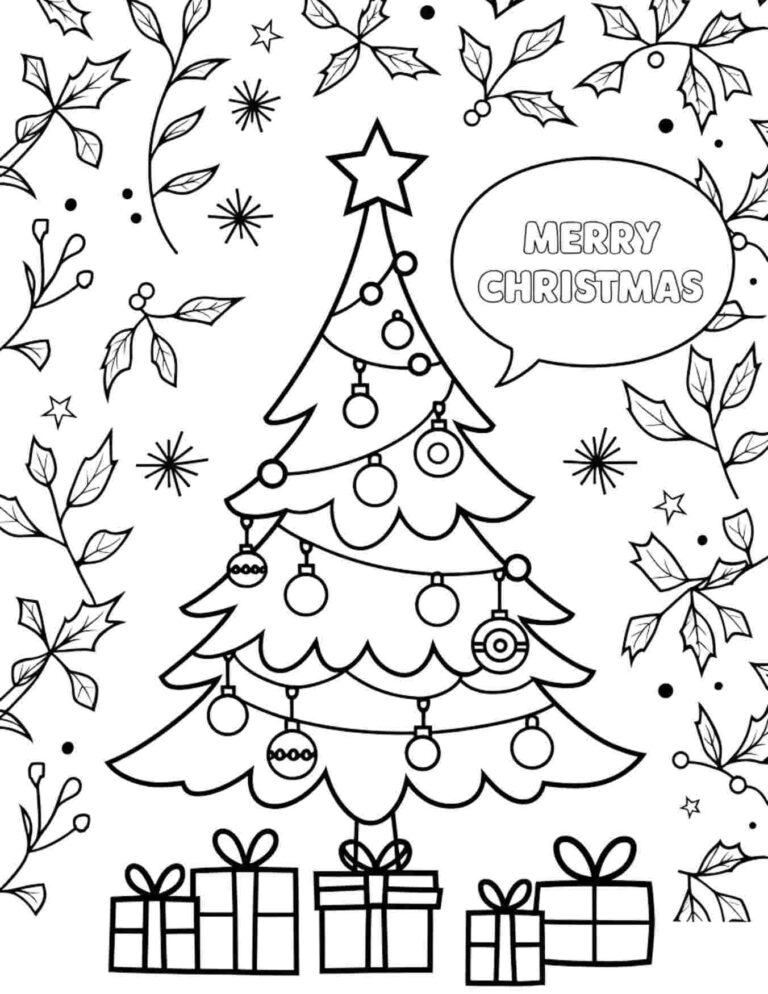 20 Unique Christmas Tree Coloring Page Printables – My Coloring Spot