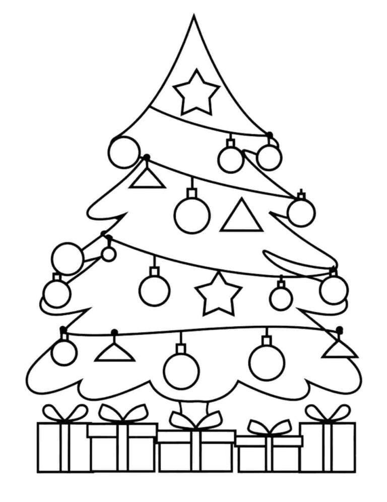 20 Unique Christmas Tree Coloring Page Printables – My Coloring Spot