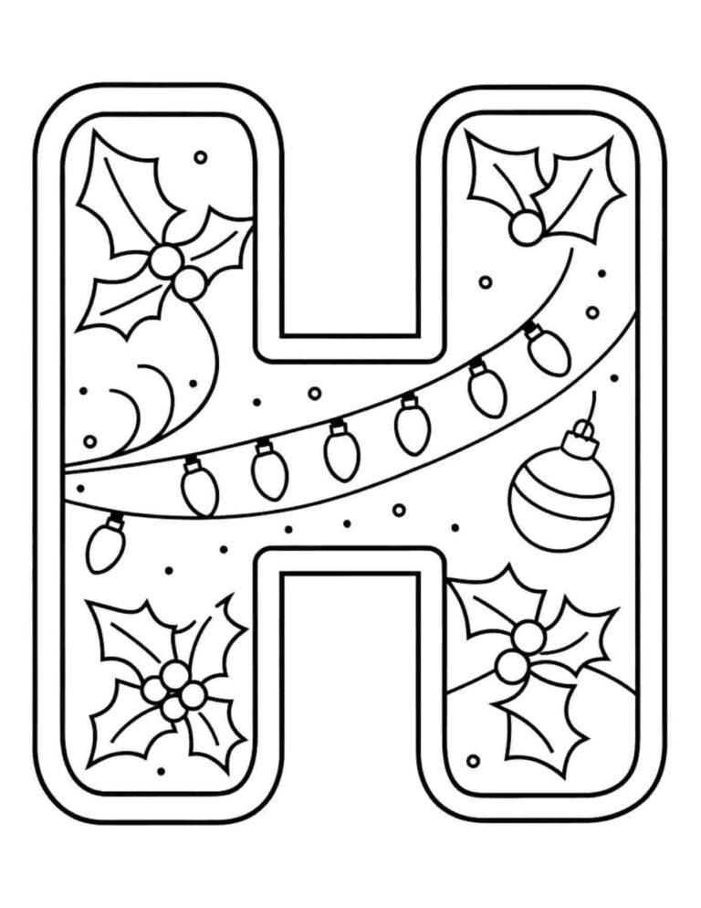 Christmas Alphabet Printable Coloring Pages – My Coloring Spot