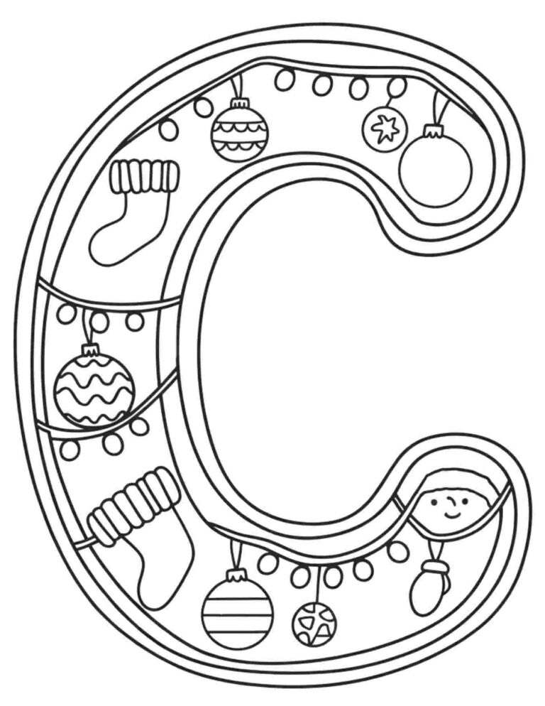 Christmas Alphabet Printable Coloring Pages – My Coloring Spot