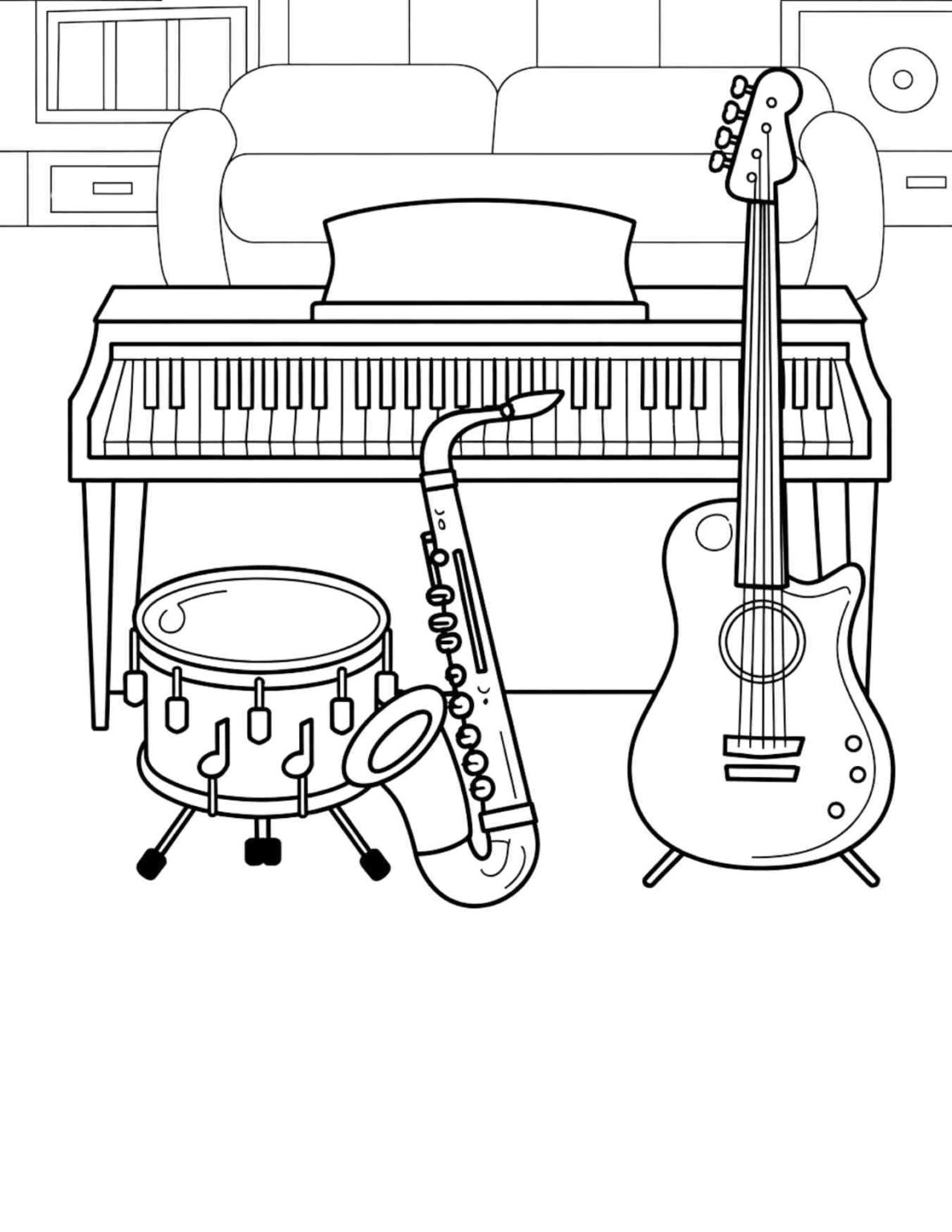 43 Free Music Coloring Sheets for All Music Lovers (PDFs) – My Coloring ...