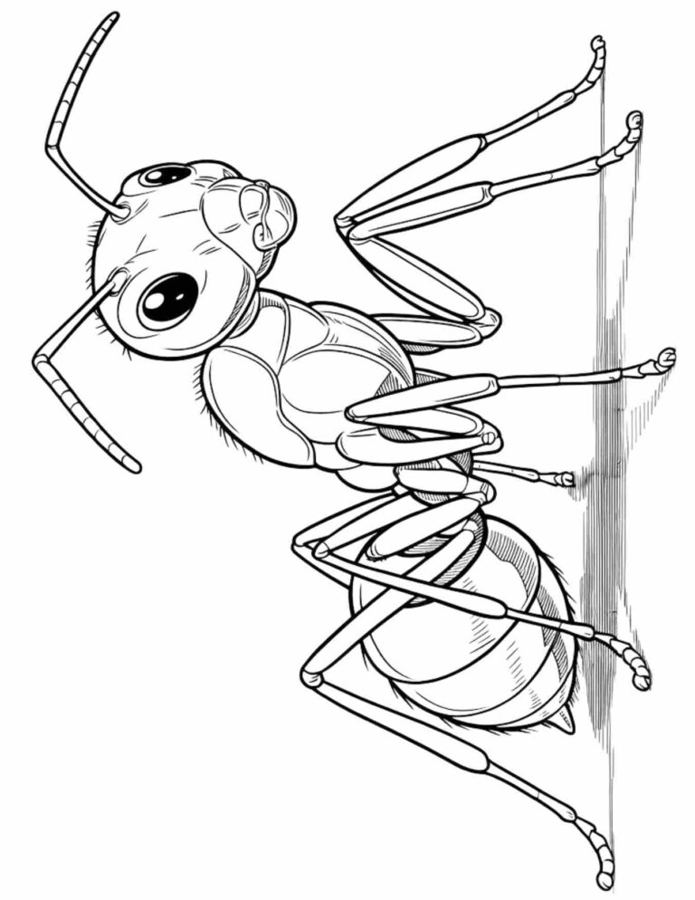 13 Ant Coloring Page to Print for Free – My Coloring Spot