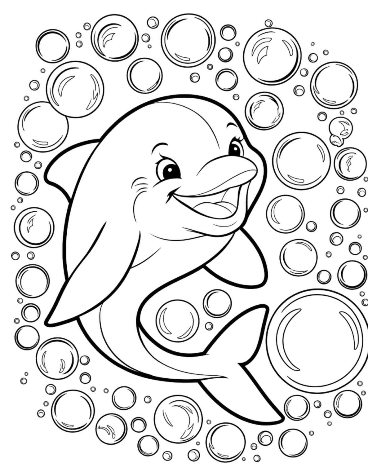 12 Dolphin Coloring Pages with Unique Designs (Free PDF Printables ...