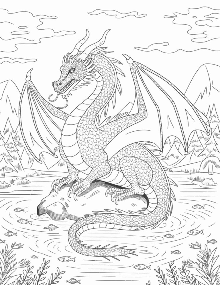 28 Dragon Coloring Pages for Kids and Adults – My Coloring Spot