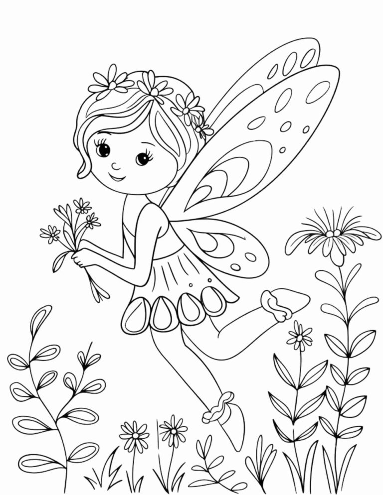 30 Whimsical Fairy Coloring Pages (Free PDF Printables) – My Coloring Spot