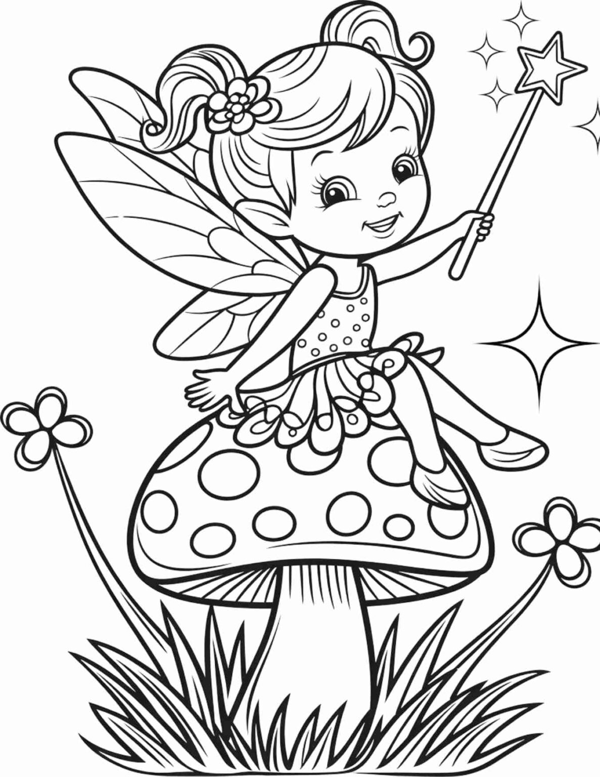 30 Whimsical Fairy Coloring Pages (Free PDF Printables) – My Coloring Spot