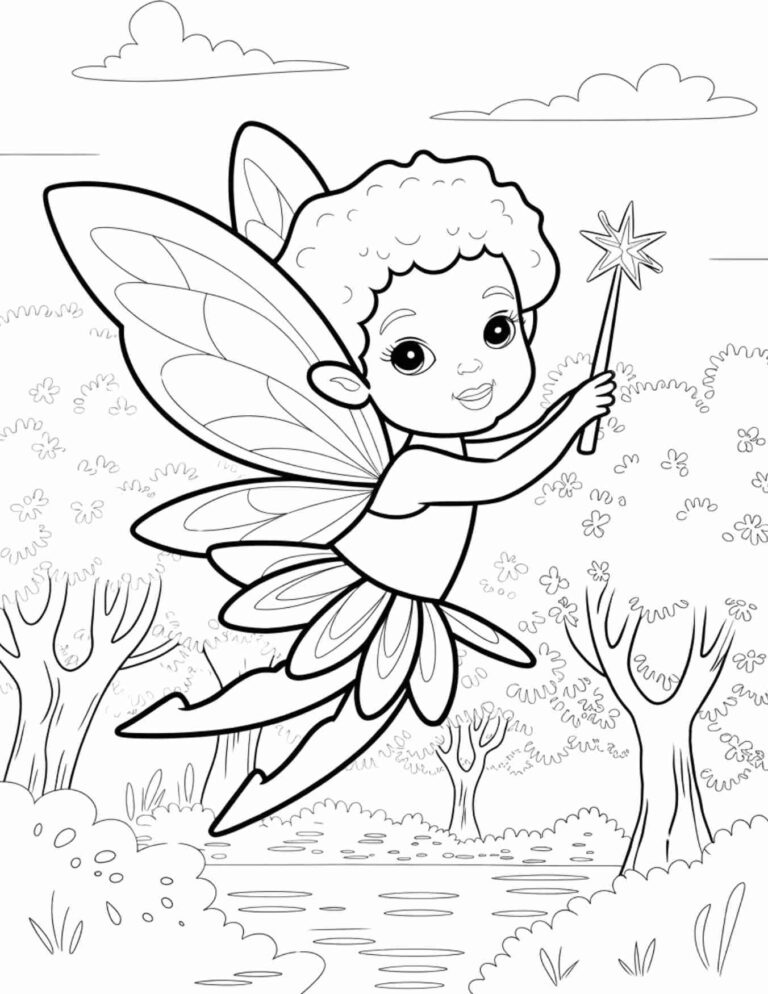 30 Whimsical Fairy Coloring Pages (Free PDF Printables) – My Coloring Spot