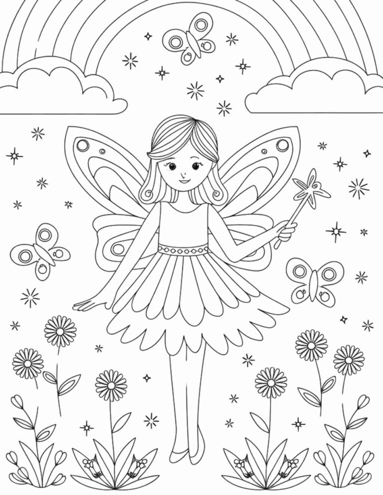 30 Whimsical Fairy Coloring Pages (Free PDF Printables) – My Coloring Spot