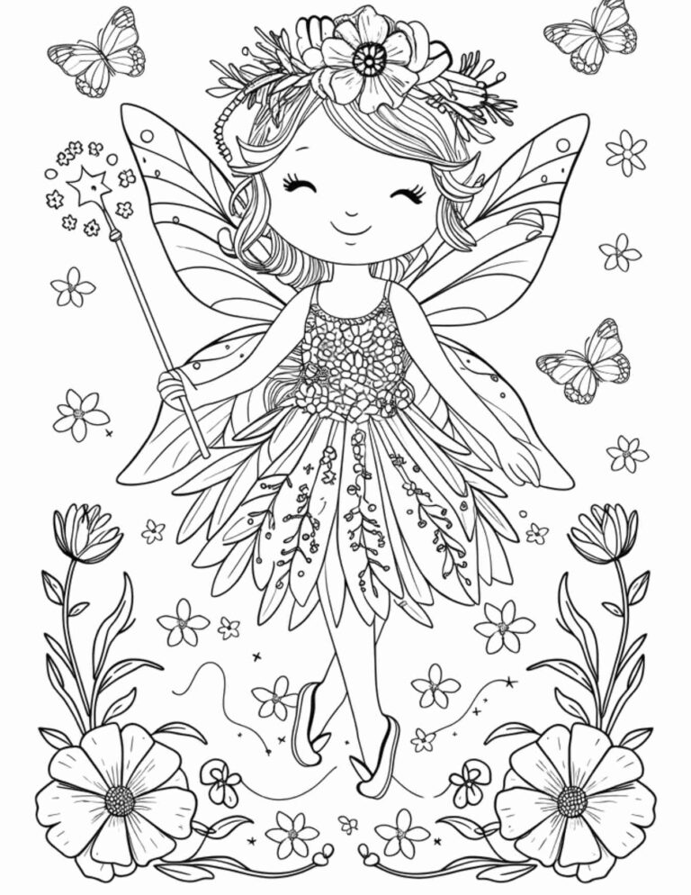 30 Whimsical Fairy Coloring Pages (Free PDF Printables) – My Coloring Spot