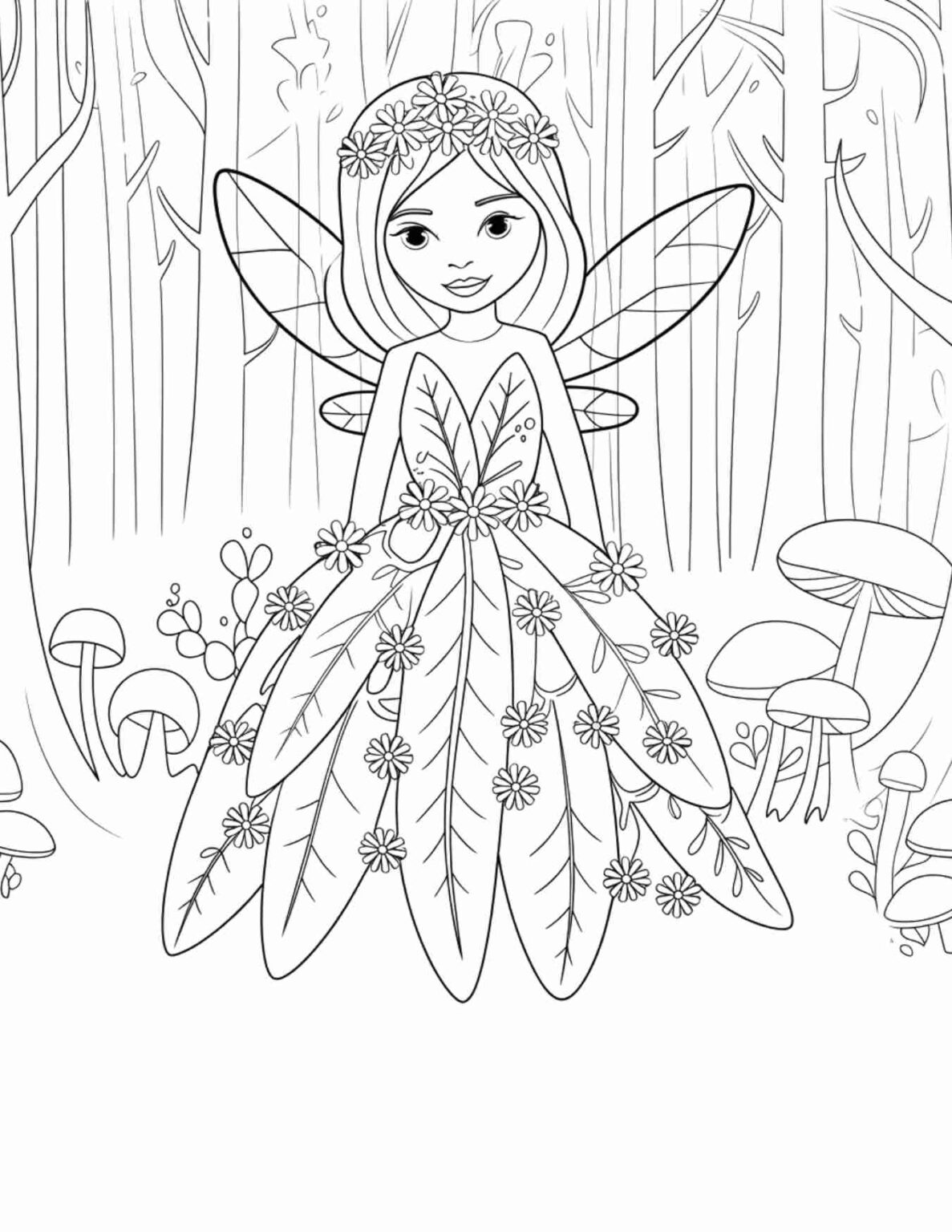 30 Whimsical Fairy Coloring Pages (Free PDF Printables) – My Coloring Spot