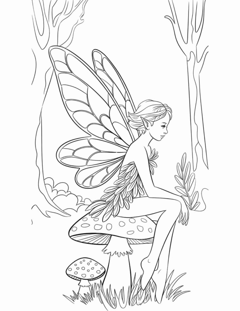 30 Whimsical Fairy Coloring Pages (Free PDF Printables) – My Coloring Spot