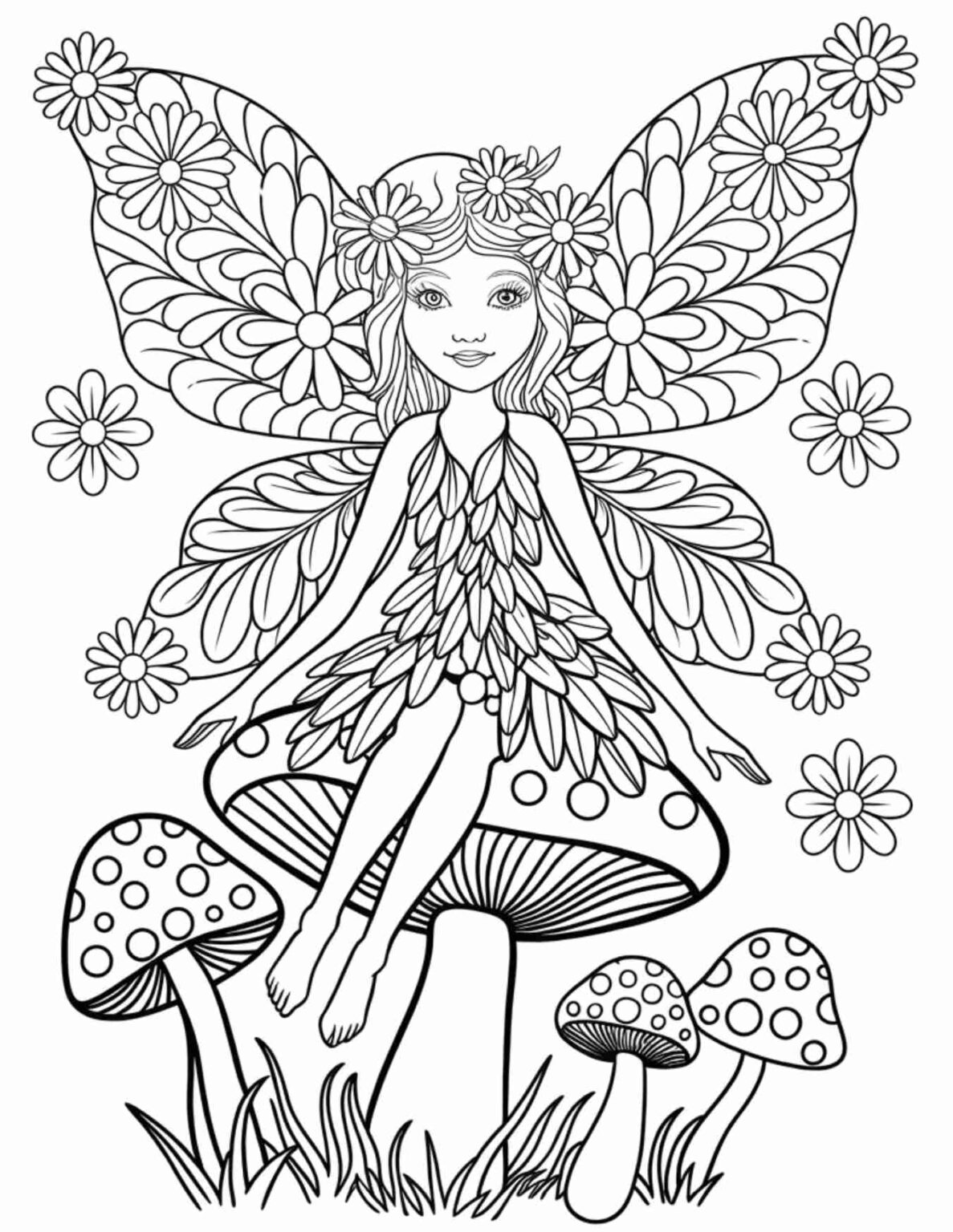 30 Whimsical Fairy Coloring Pages (Free PDF Printables) – My Coloring Spot