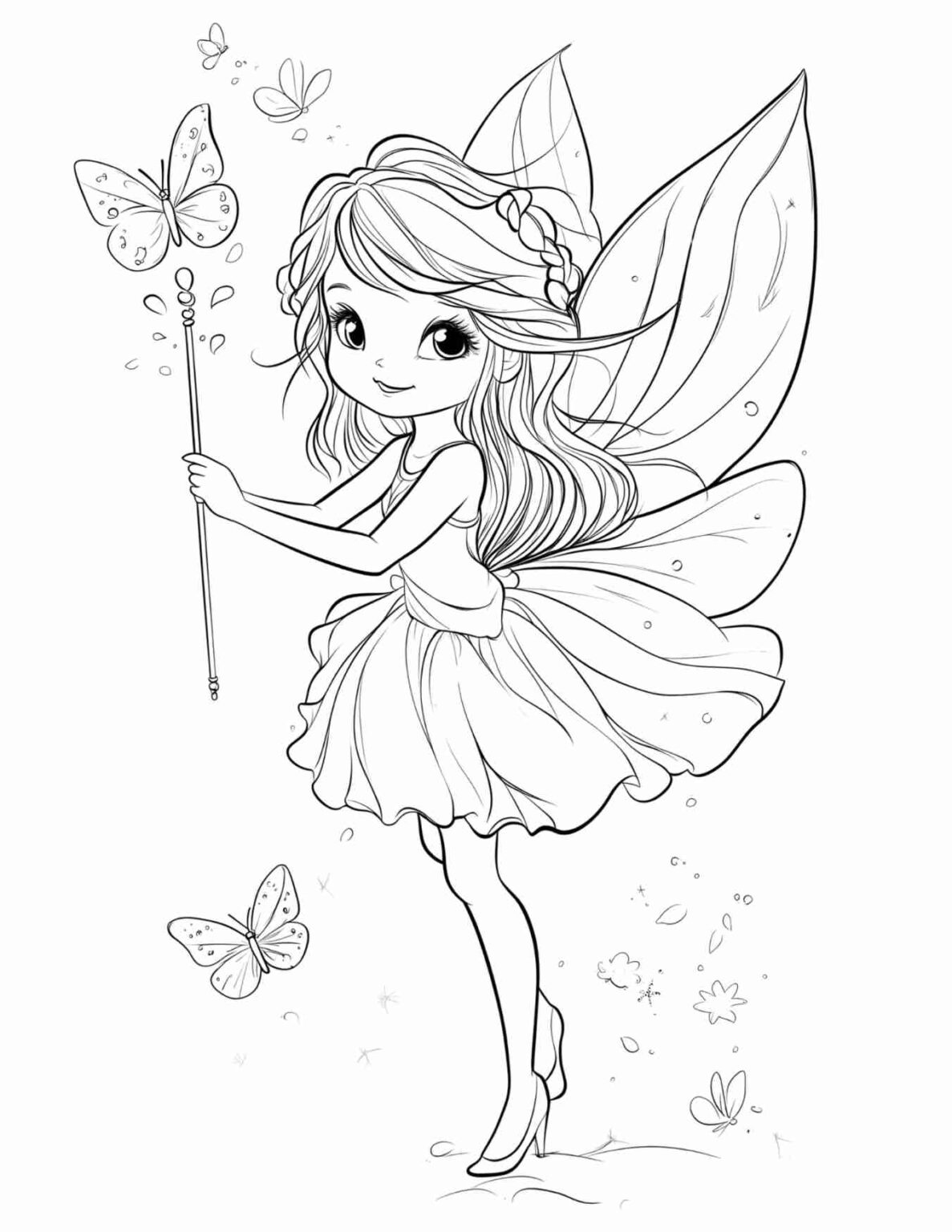 30 Whimsical Fairy Coloring Pages (Free PDF Printables) – My Coloring Spot