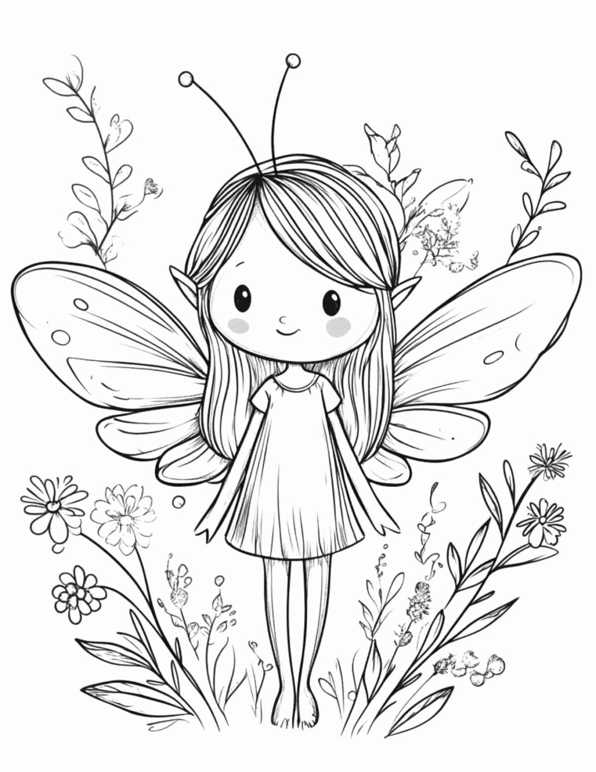 30 Whimsical Fairy Coloring Pages (Free PDF Printables) – My Coloring Spot