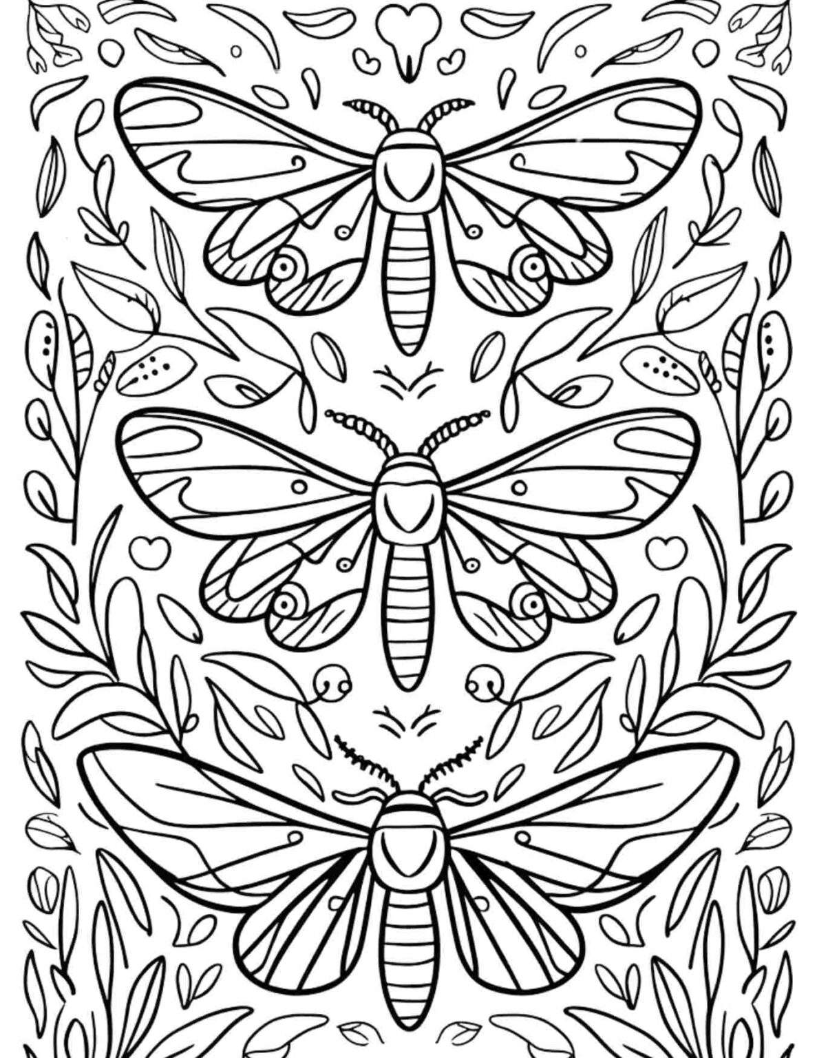 15 Diverse Moth Coloring Pages – My Coloring Spot