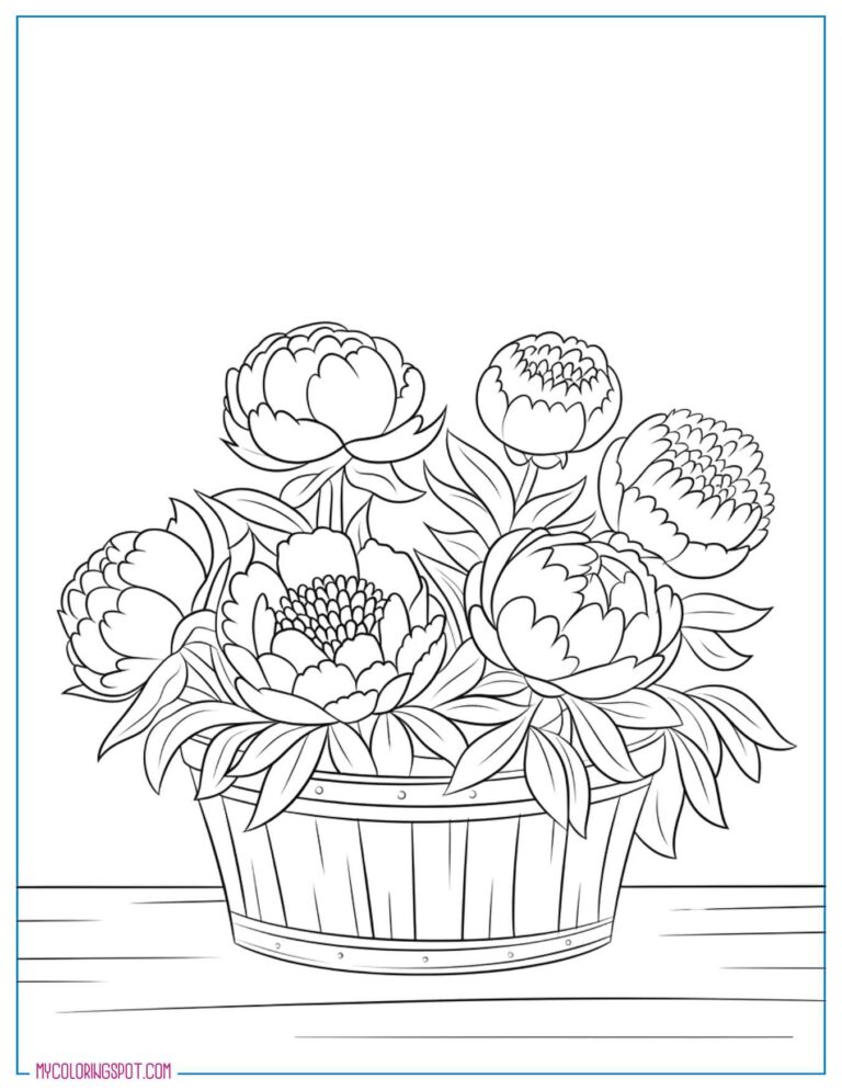 20 Free Peonies Coloring Pages for Adults and Kids – My Coloring Spot