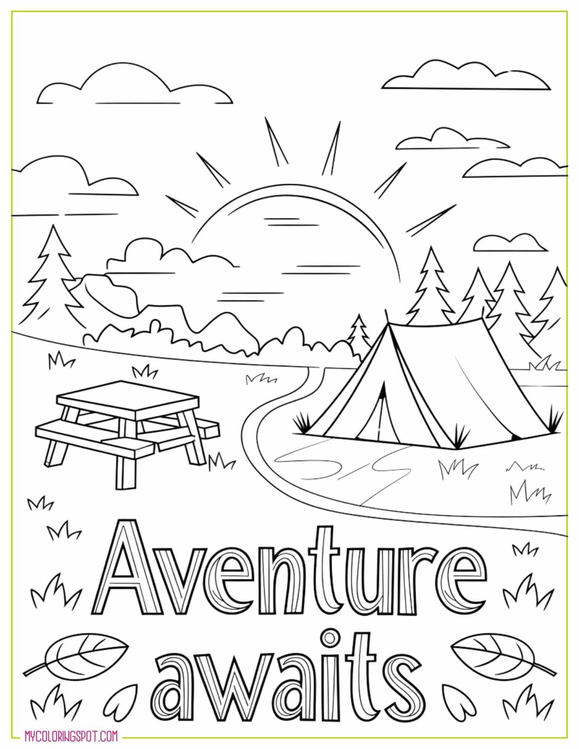 22 Camping Coloring Pages for Creative Outdoor Fun – My Coloring Spot