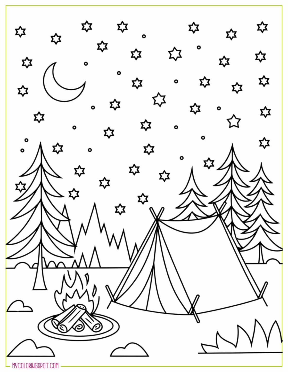 22 Camping Coloring Pages for Creative Outdoor Fun – My Coloring Spot