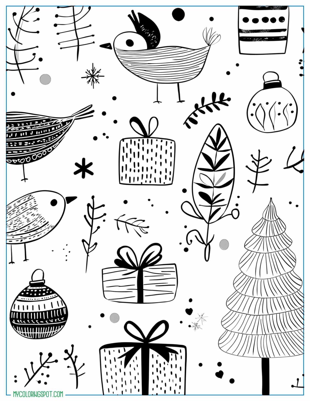 42 Free Doodle Christmas Printables for a Festive Holiday – My Coloring ...