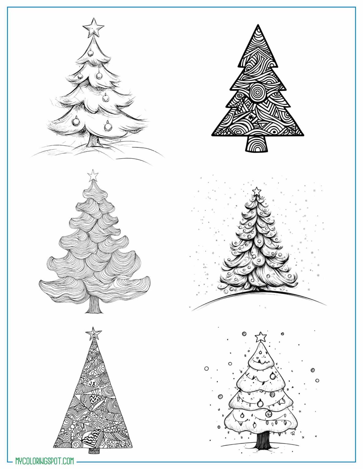 42 Free Doodle Christmas Printables for a Festive Holiday – My Coloring ...