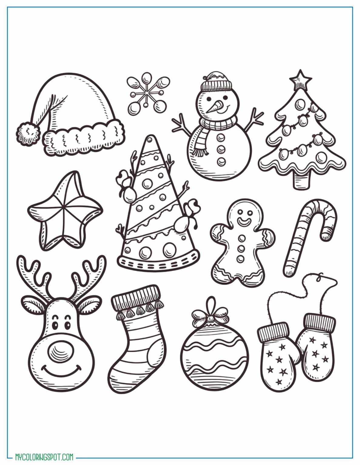 42 Free Doodle Christmas Printables for a Festive Holiday – My Coloring ...