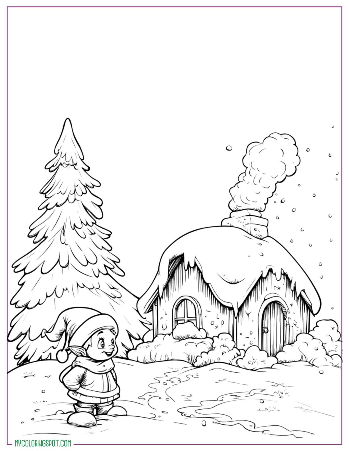 23 Free Elf Coloring Pages for Kids and Adults to Celebrate the ...