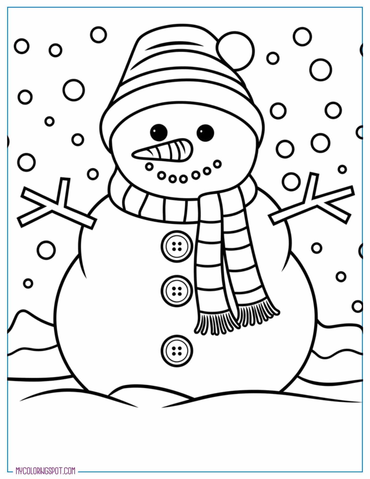 25 Free Snowman Coloring Pages for Kids and Adults This Winter – My ...