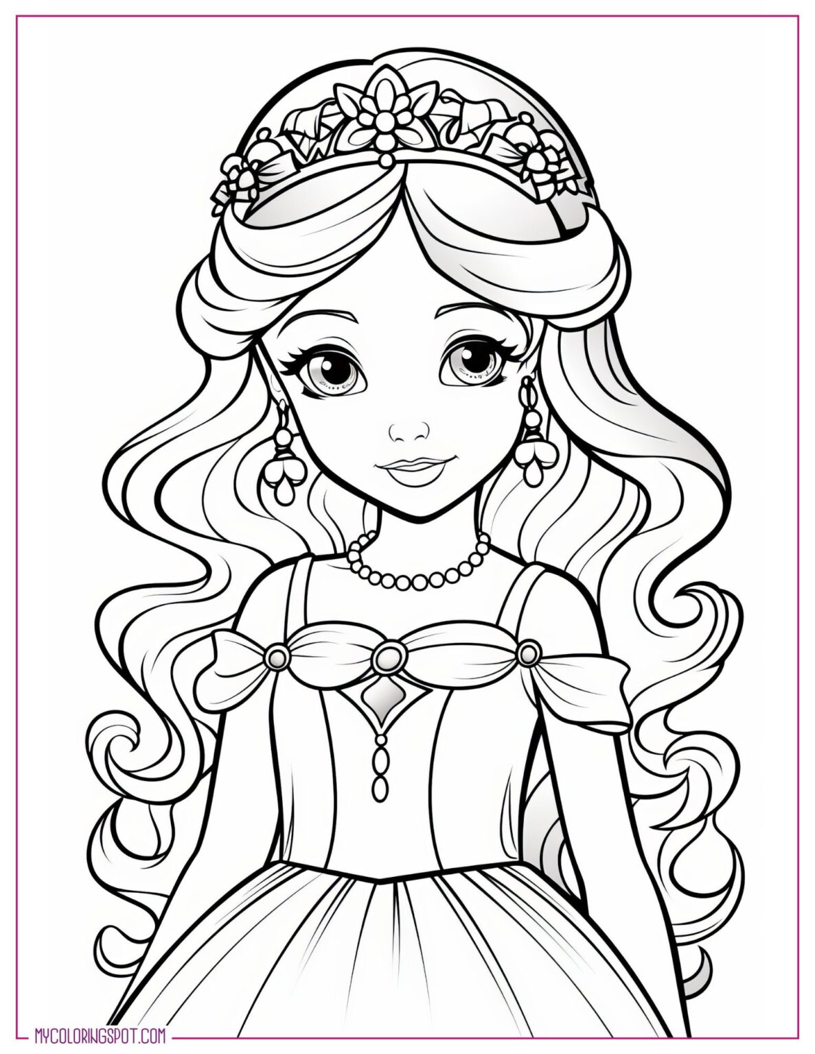 25 Enchanting Princess Coloring Pages for Creative Fun – My Coloring Spot
