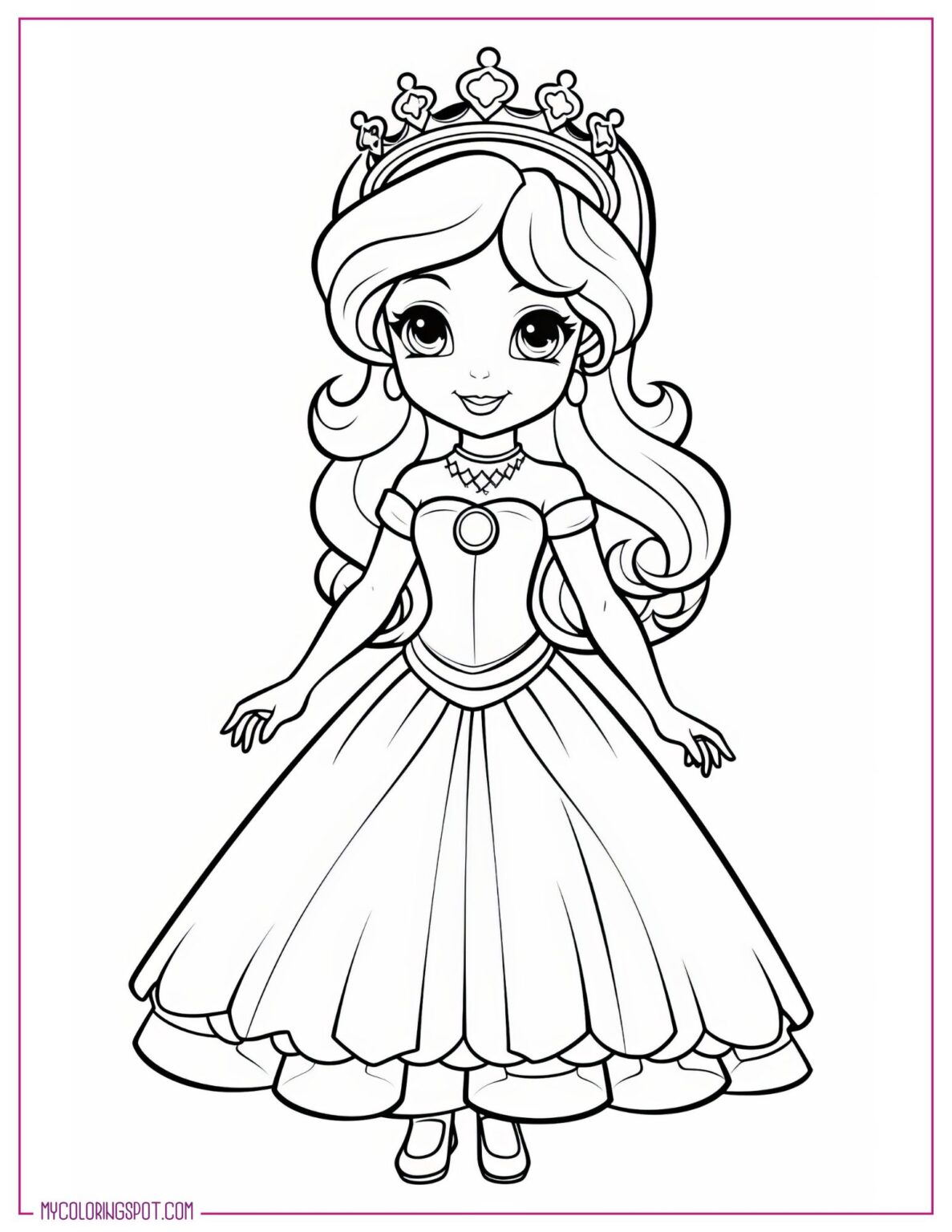 25 Enchanting Princess Coloring Pages for Creative Fun – My Coloring Spot